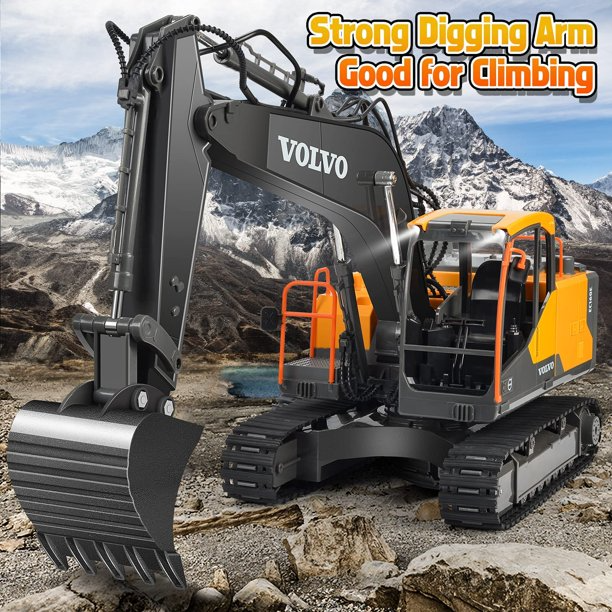 DOUBLE E Volvo Authorised RC Excavator Metal Shovel 1/16 Scale ...