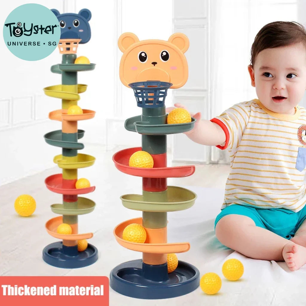 Sliding Rolling Balls Tower For Kids – Toyster Universe Singapore